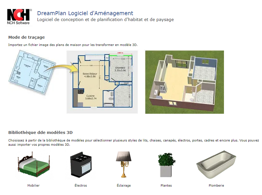 Logiciel plan de maison, aménagement intérieur & extérieur PC/Mac